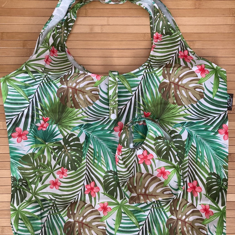 Eco Islands Monstera And Pikake Hawaiian Folding Shop… - Gem